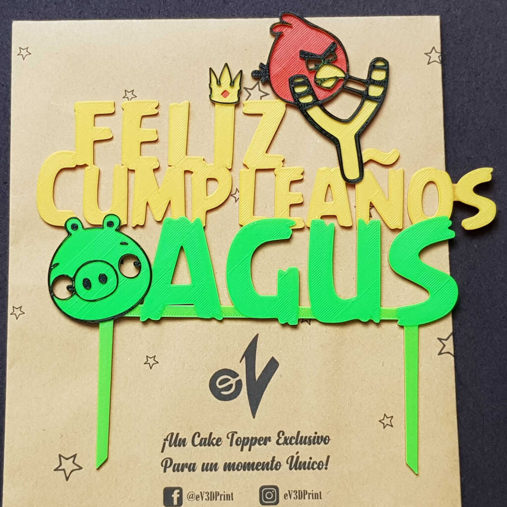 Cake Topper Angry Birds para cumpleaños - Personaliza Ahora