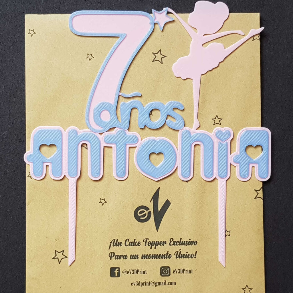 Cake Topper con Edad y Nombre para cumpleaños - Personaliza Ahora