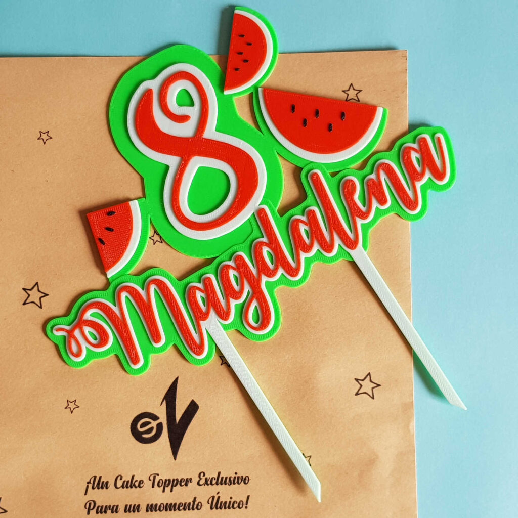 Cake Topper Sandia para cumpleaños - Personaliza Ahora