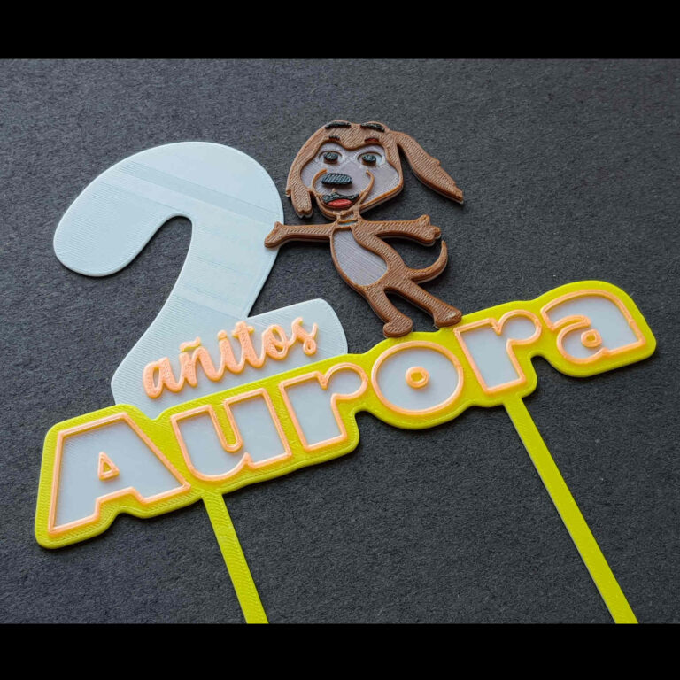 Cake Topper Perro Chocolo para cumpleaños - Personaliza Ahora